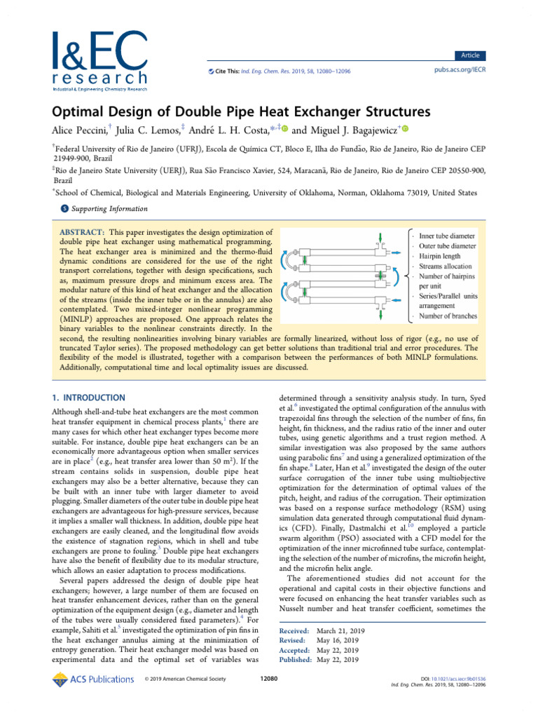 Optimizing Double Pipe Heat Exchangers | PDF | Mathematical ...