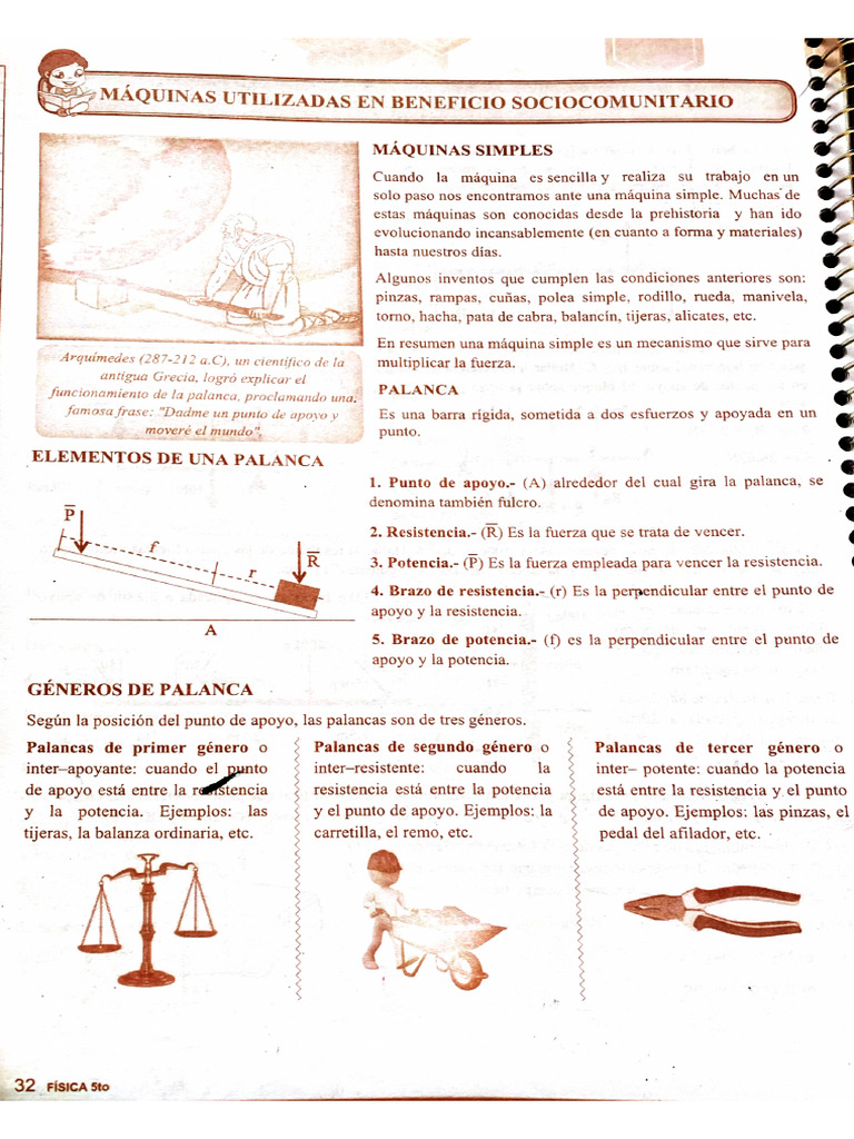 Resumir El Tema de Palancas Más Gráficos, Fórmulas de Cada Caso Y Resolver Las 2 Prácticas Los ...