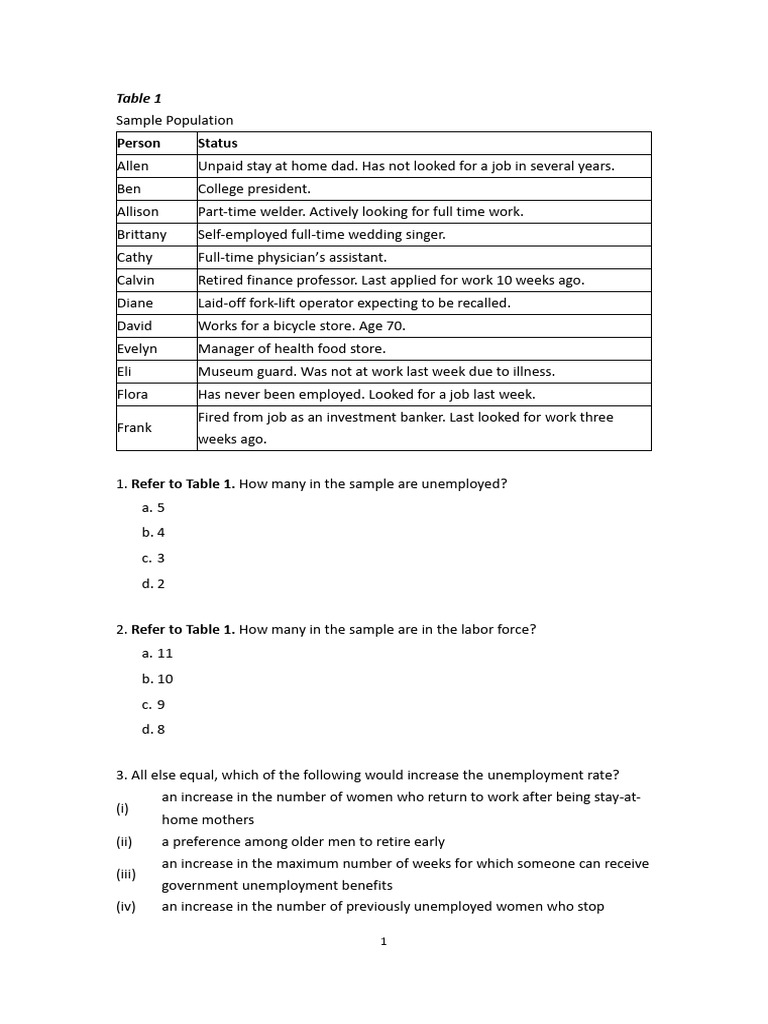 Person Status: Table 1 | PDF