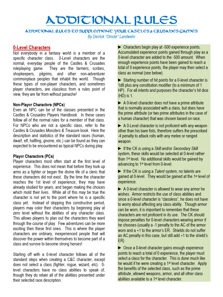 C_C - Additional Rules | PDF