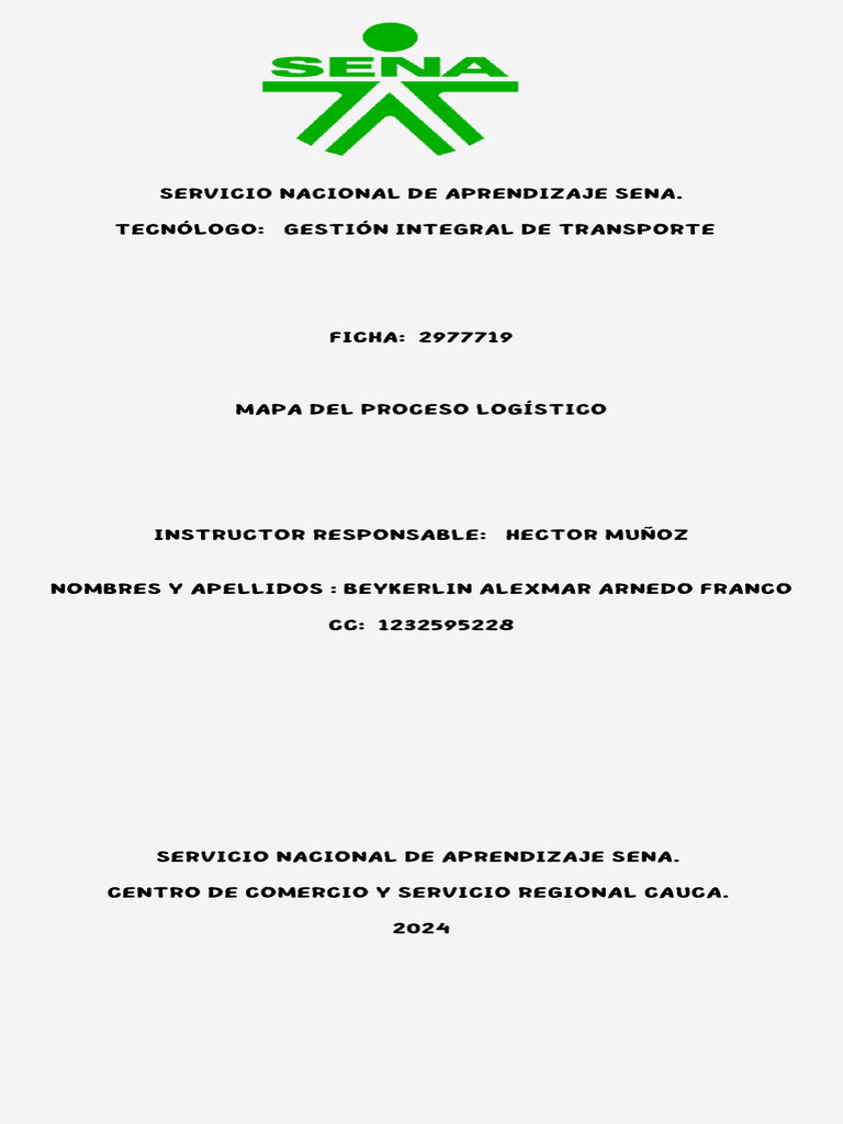 Evidencia GA1-210101067-AA1-EV03. Mapa Del Proceso Logístico. | PDF