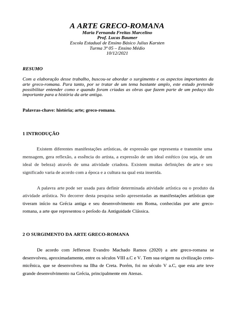 Arte Greco Romana Maria Fernanda 305 | PDF
