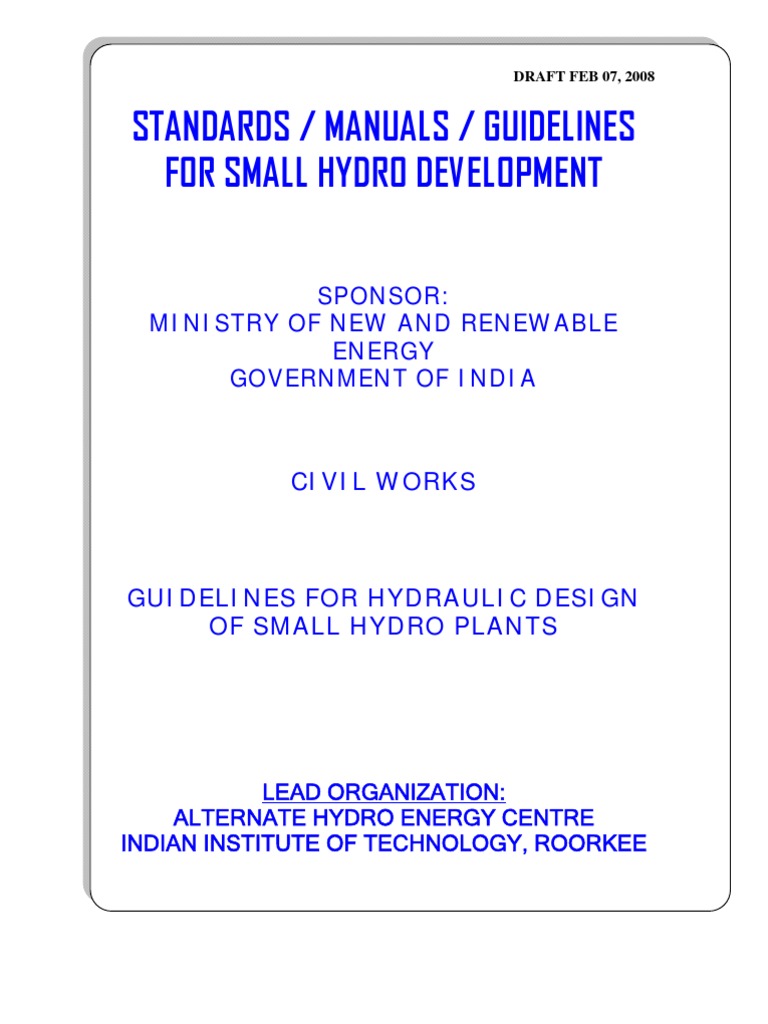 Hydraulic Design of Small Hydro Plants | PDF | River | Hydroelectricity