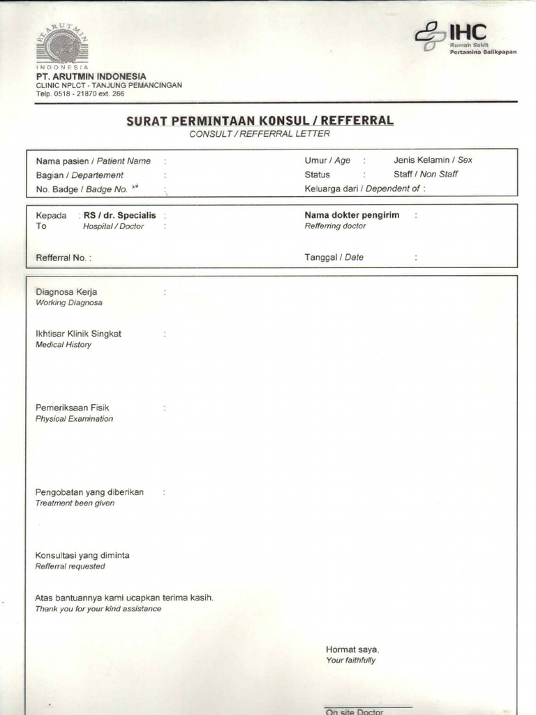 Form Permintaan Konsultasi, Jawaban Konsul, Surat Sakit20240828 | PDF
