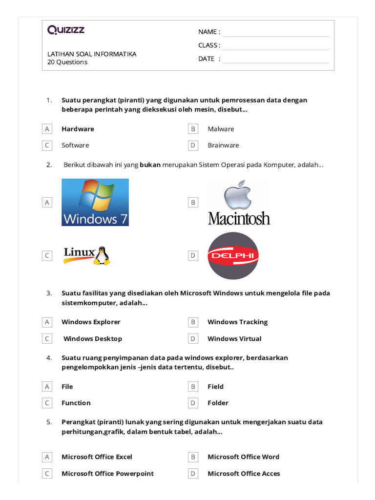 Latihan Soal Informatika | PDF