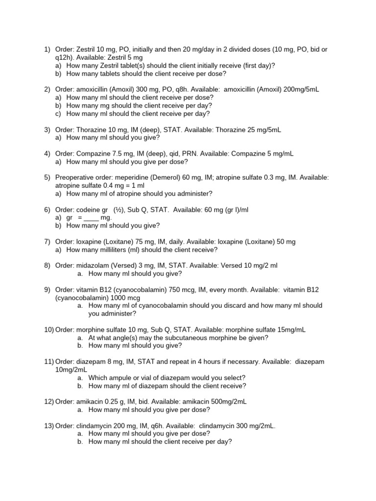 Drug Calculations | PDF