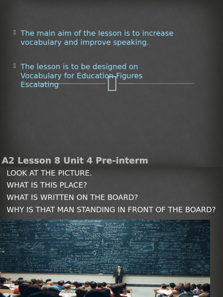 A2 Lesson 8 Unit 4 Pre-interm | PDF