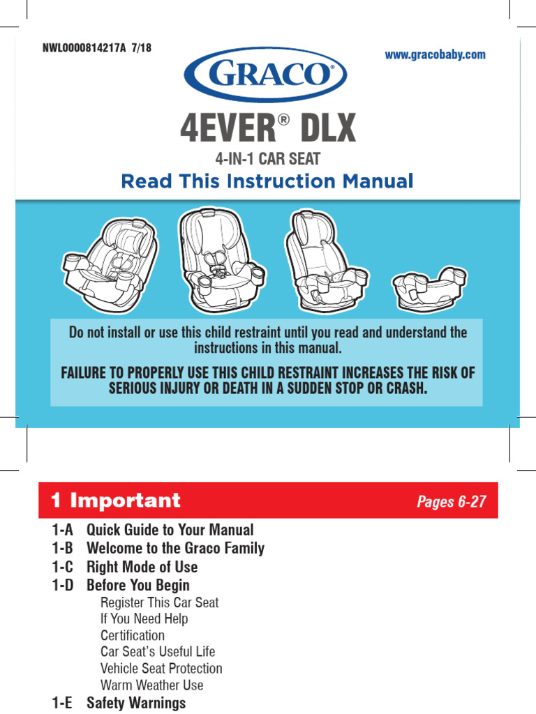 Graco Carseat 4ever DLX Manual | PDF