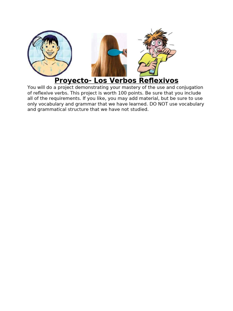 Proyecto-Los Verbos Reflexivos | PDF