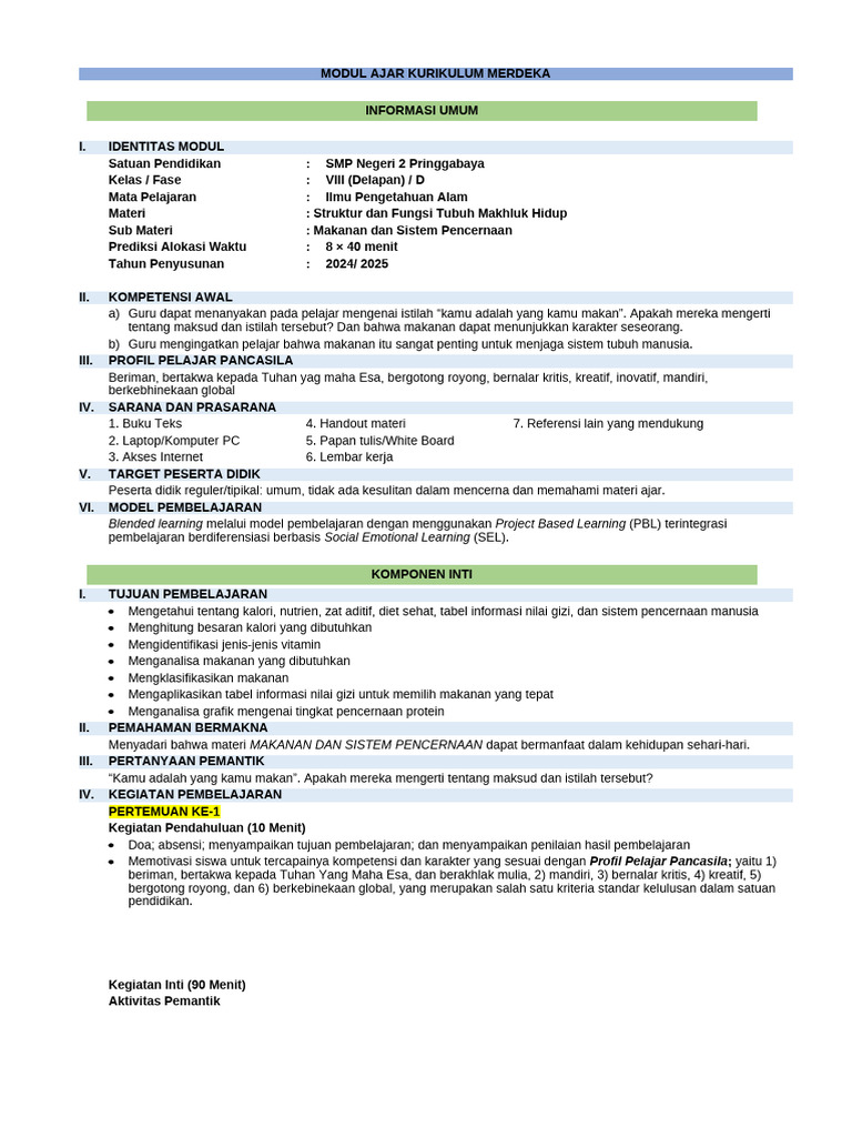 MODUL AJAR IPA Upload | PDF