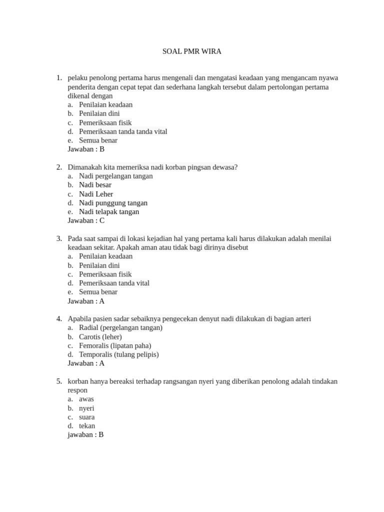 Soal PMR | PDF