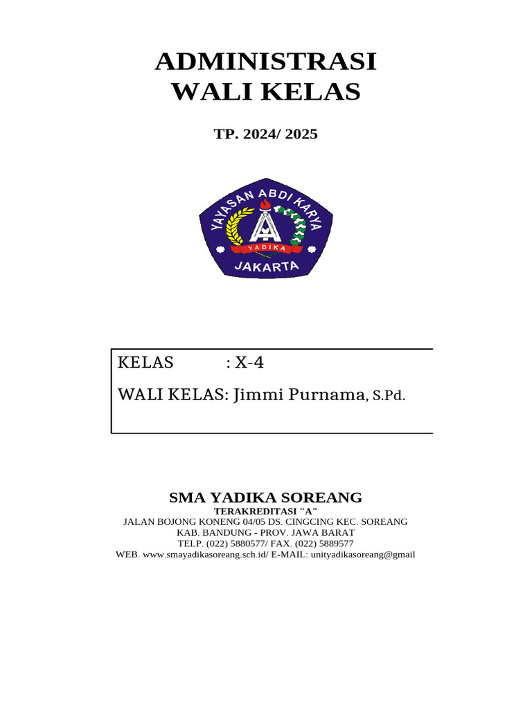 Adm Walas Kelas X4 | PDF