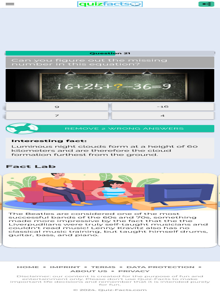 Quick Math Quiz 3 | PDF