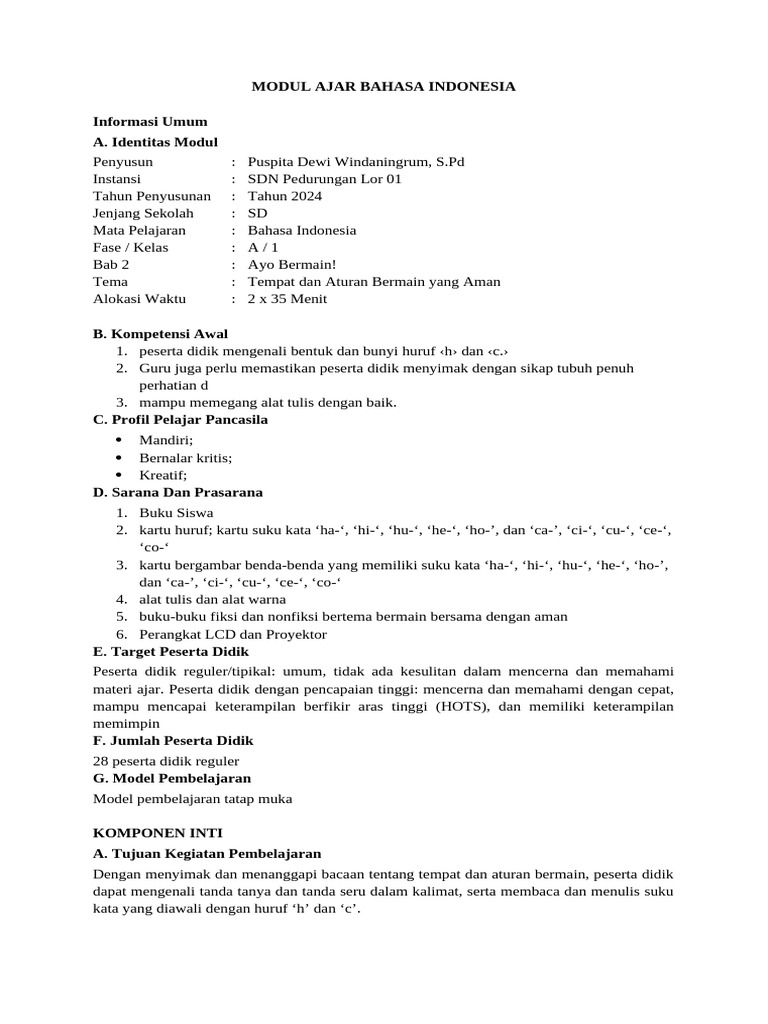 Modul Ajar Observasi Winda | PDF