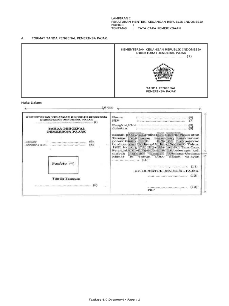 PMK 17-PMK.03-2013-Pemeriksaan Pajak (lampiran) | PDF
