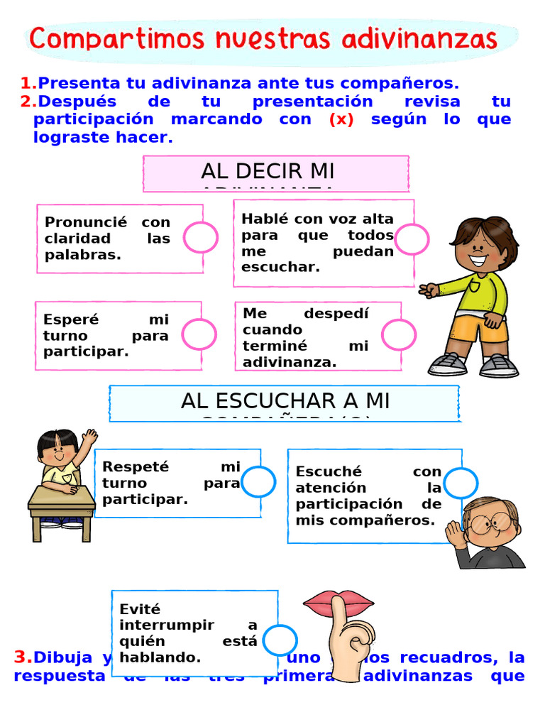 Ficha Compartimos Nuestra Adivinanza Maestra Janet | PDF