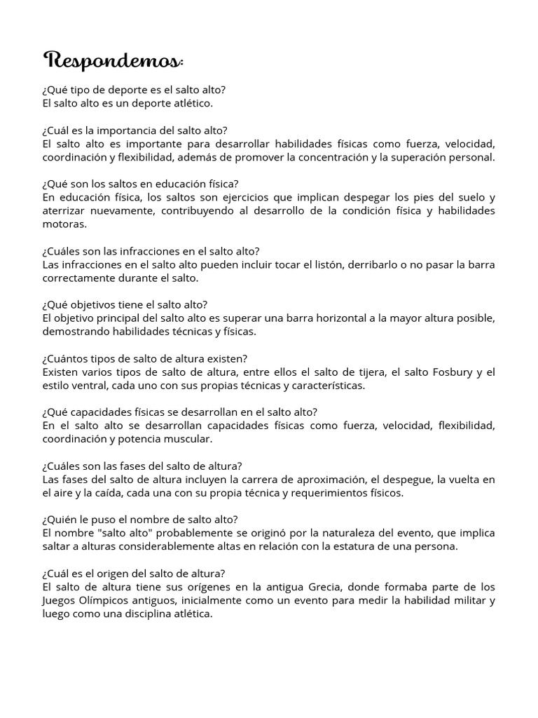 Guía Completa del Salto Alto | PDF