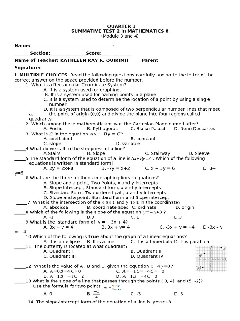 Summative 2 Q1 Math | PDF
