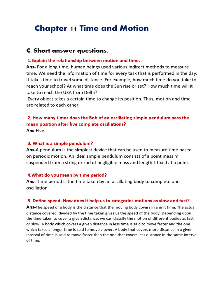 Chapter 11 Time and Motion | PDF