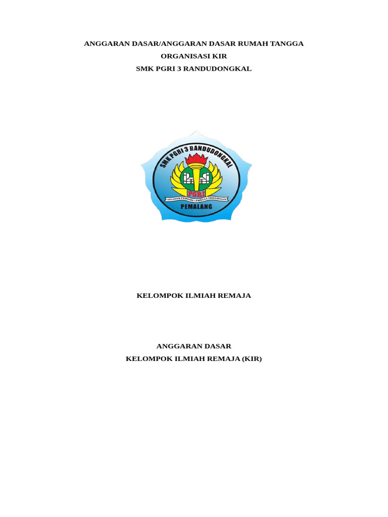 Contoh Adart Ekskul | PDF