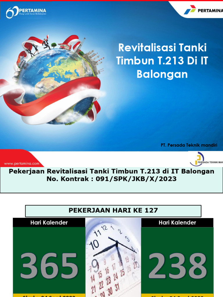 Progres Revitalisasi Tangki Timbun T213 Di It Balongan (23 April 2024) | PDF