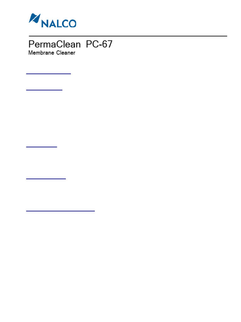 ECOLAB Permaclean PC 67 | PDF