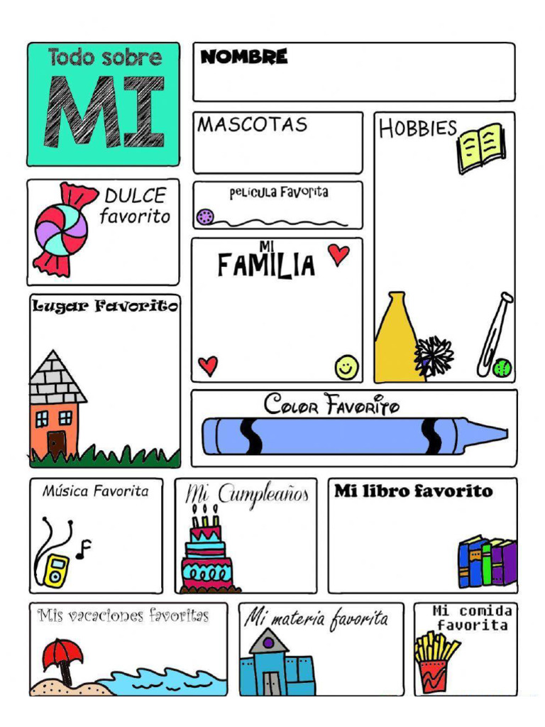 Todo Sobre Mi para Los Primeros Dias de Clase CURSO 2024 2025 | PDF