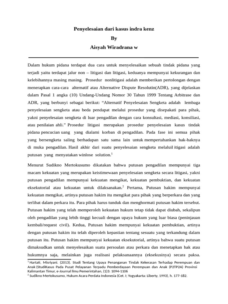 Penyelesaian Dari Kasus Indra Kenz Icaww | PDF