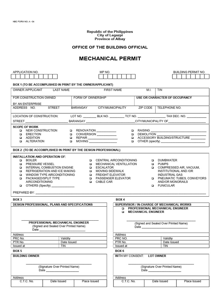 Mechanical Permit | PDF