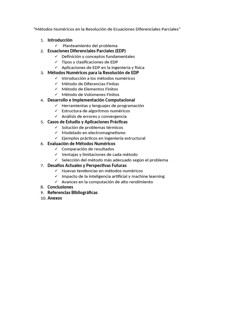 Métodos Numéricos en La Resolución de Ecuaciones Diferenciales Parciales | PDF