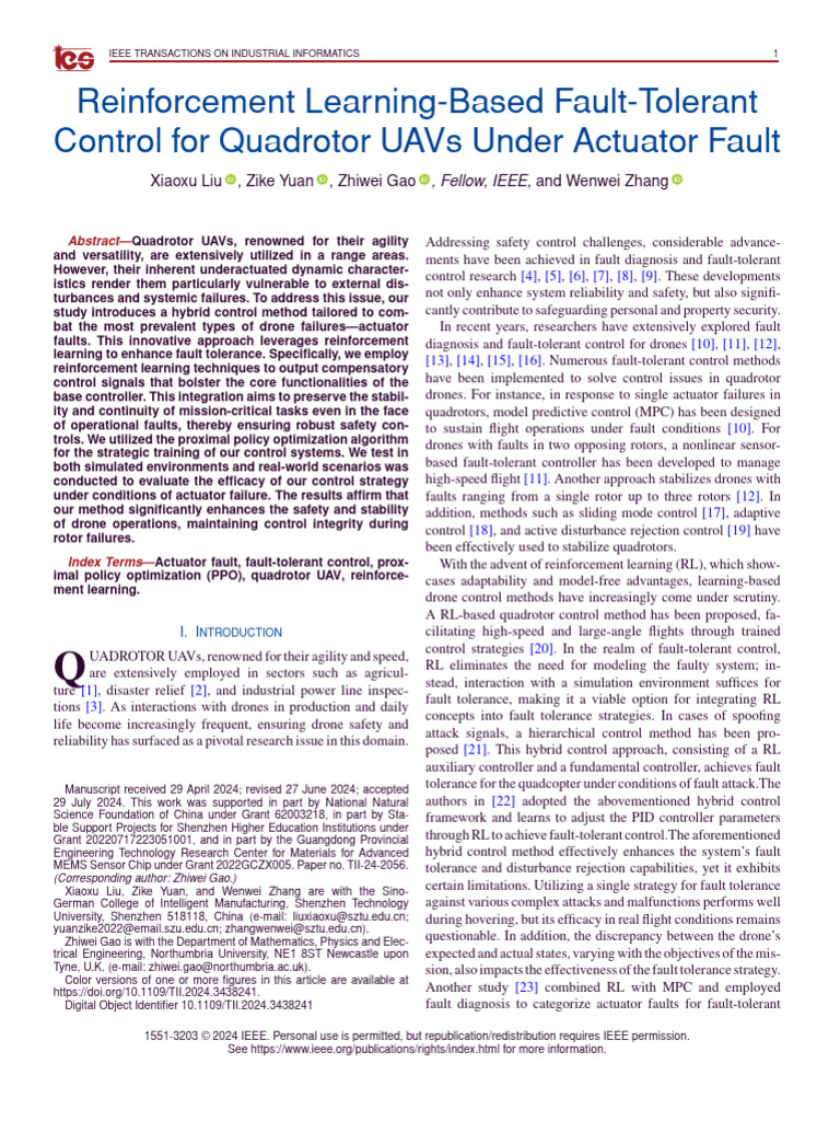 Reinforcement - Learning-Based - Fault-Tolerant - Control - For - Quadrotor - UAVs - Under ...