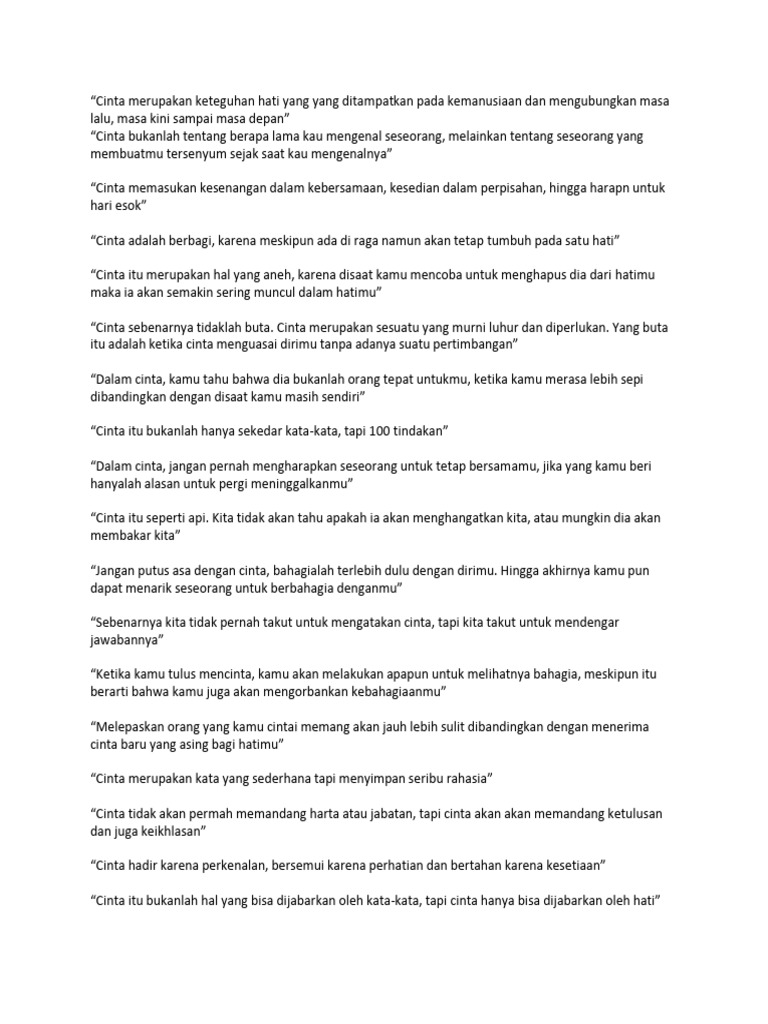 Kumpulan Kata Kata Mutiara Cinta Terbaru | PDF