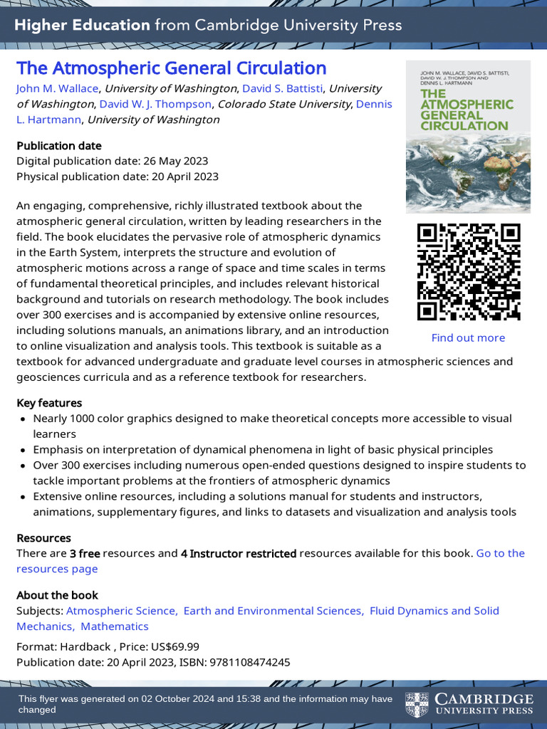 The Atmospheric General Circulation | PDF