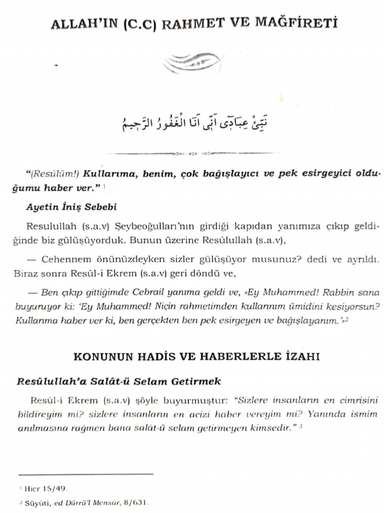 Allahın (Celle Celalühü) Rahmet Ve Mağfireti | PDF