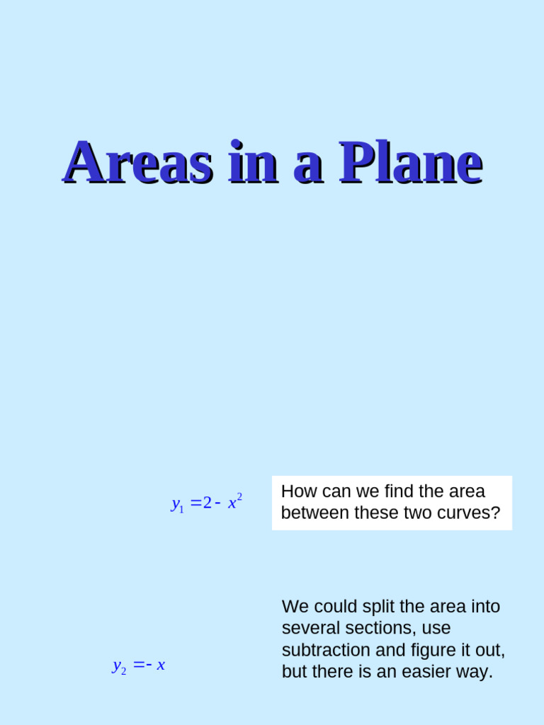 Areas in a Plane | PDF