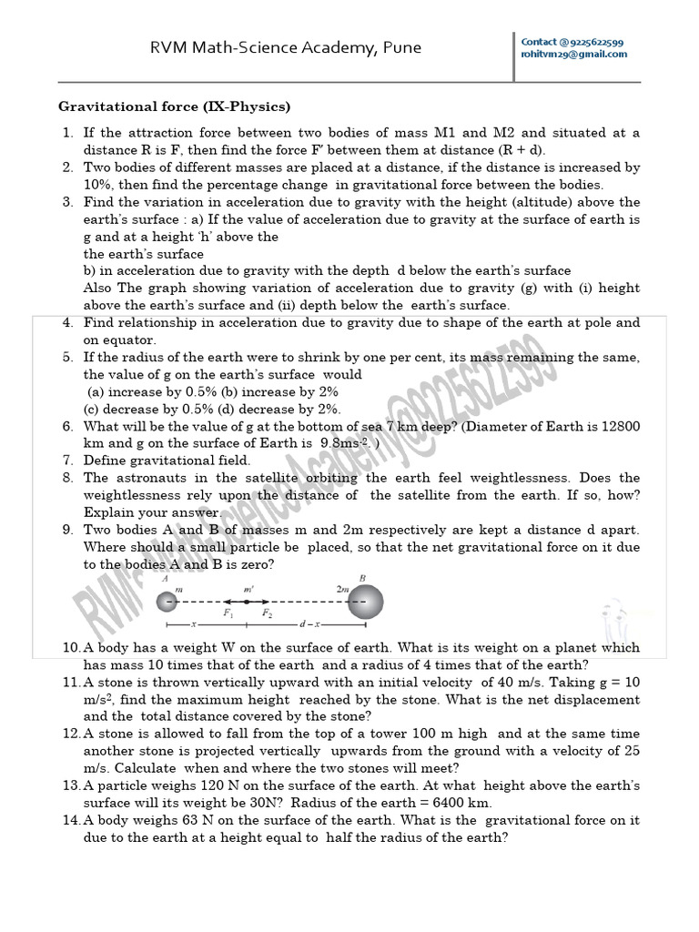 Gravitational Force | PDF