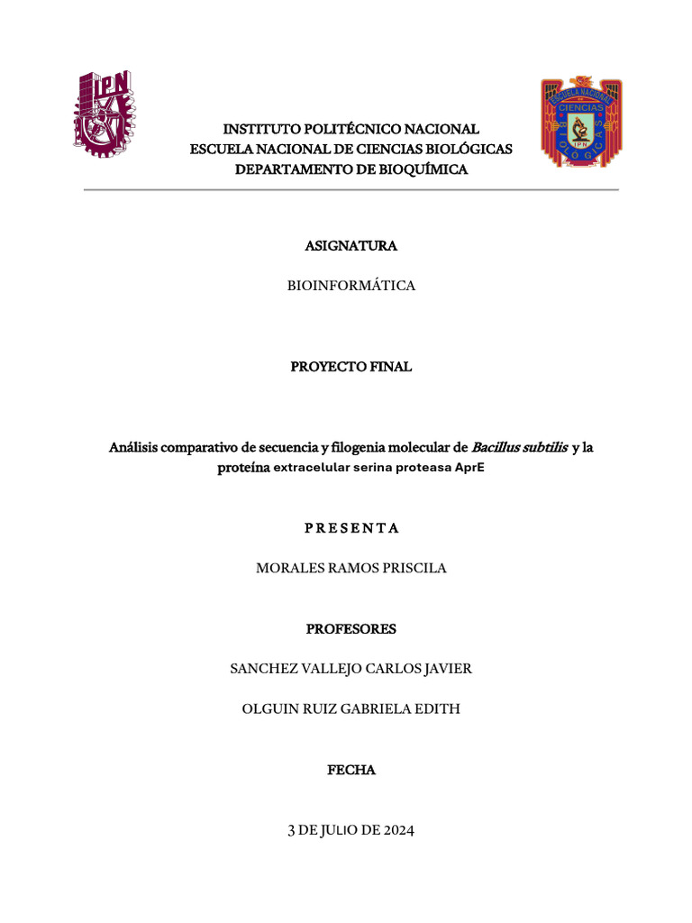 Proyecto Bioinformatica - FINALFINAL | PDF