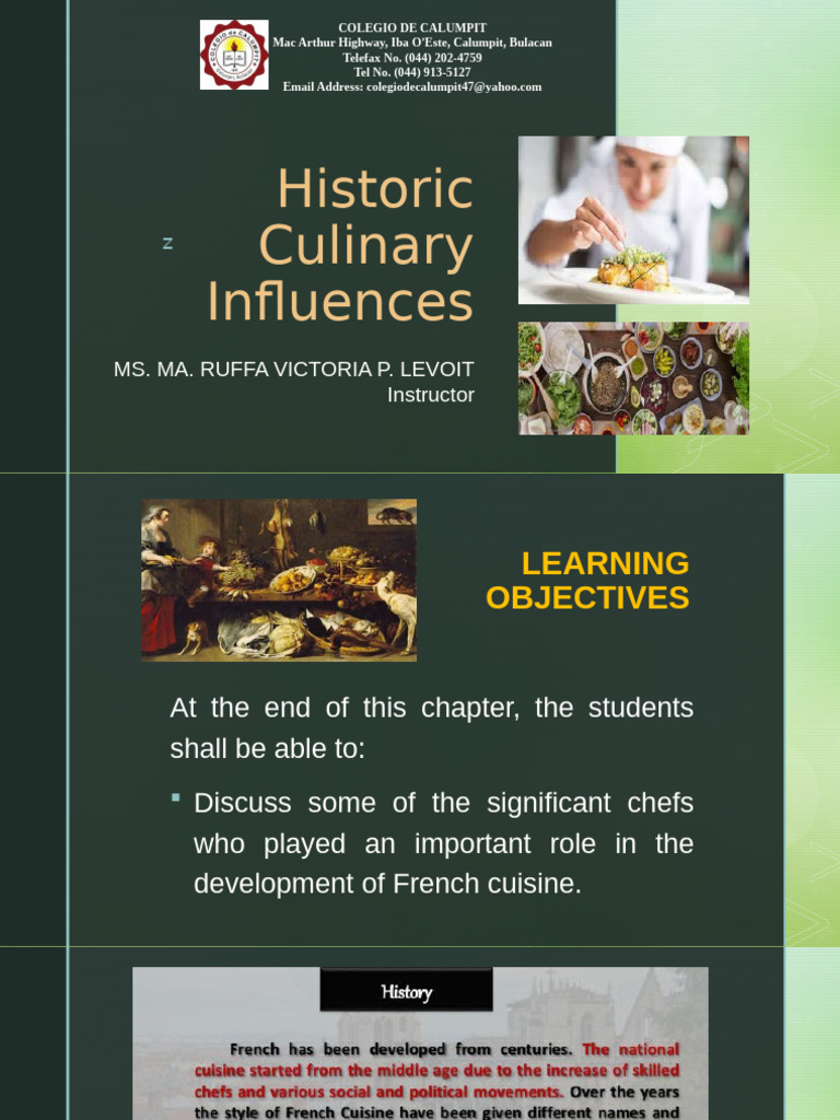 Lesson 1 Historic Culinary Influences 4 | PDF