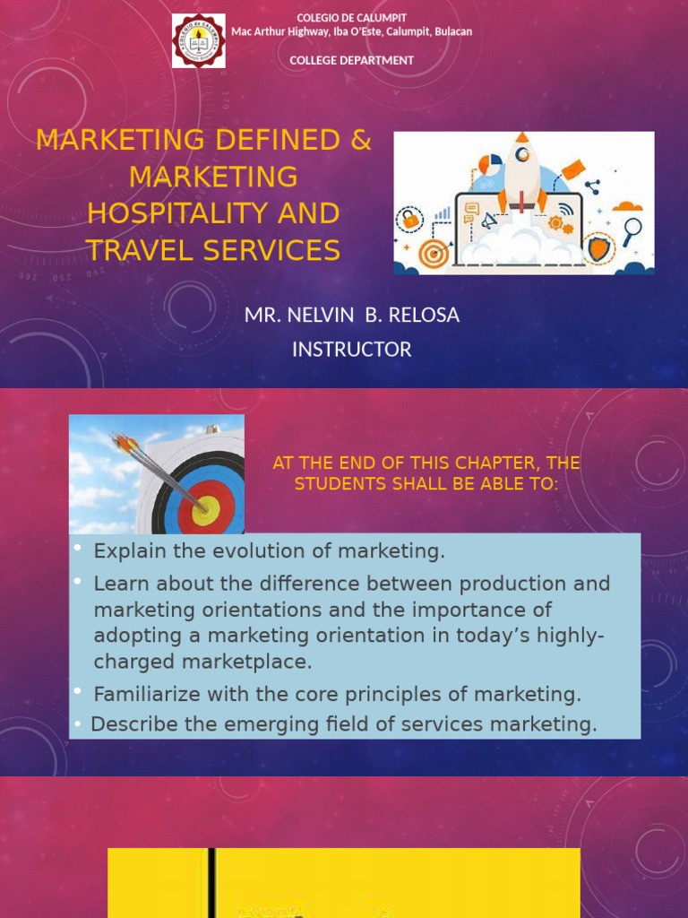 Lesson 1 Marketing Defined Marketing Hospitality and Travel Services | PDF