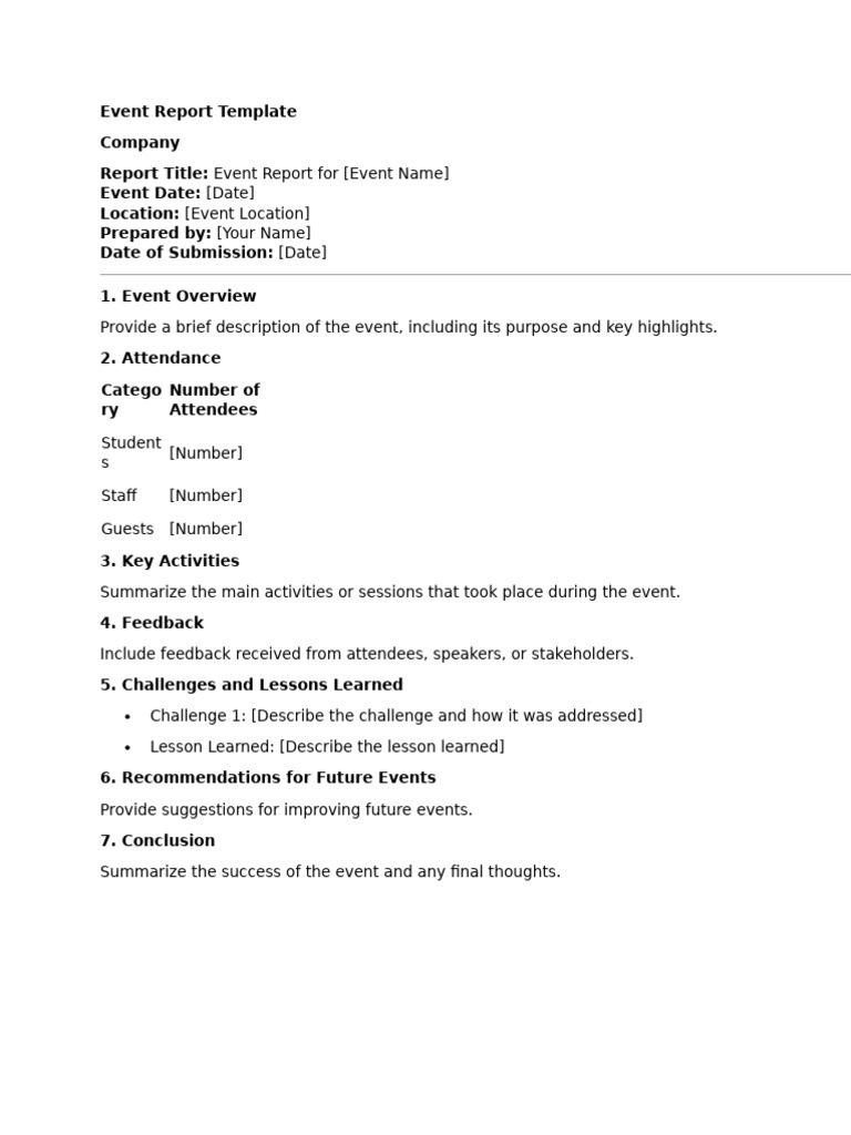 Event Report Template | PDF