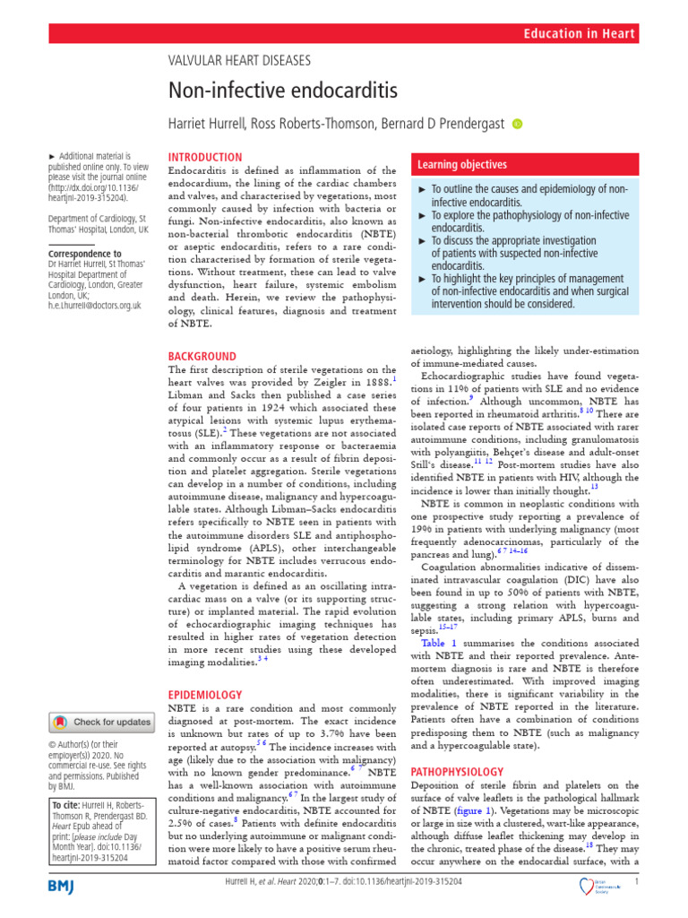 Non-Infective Endocarditis | PDF