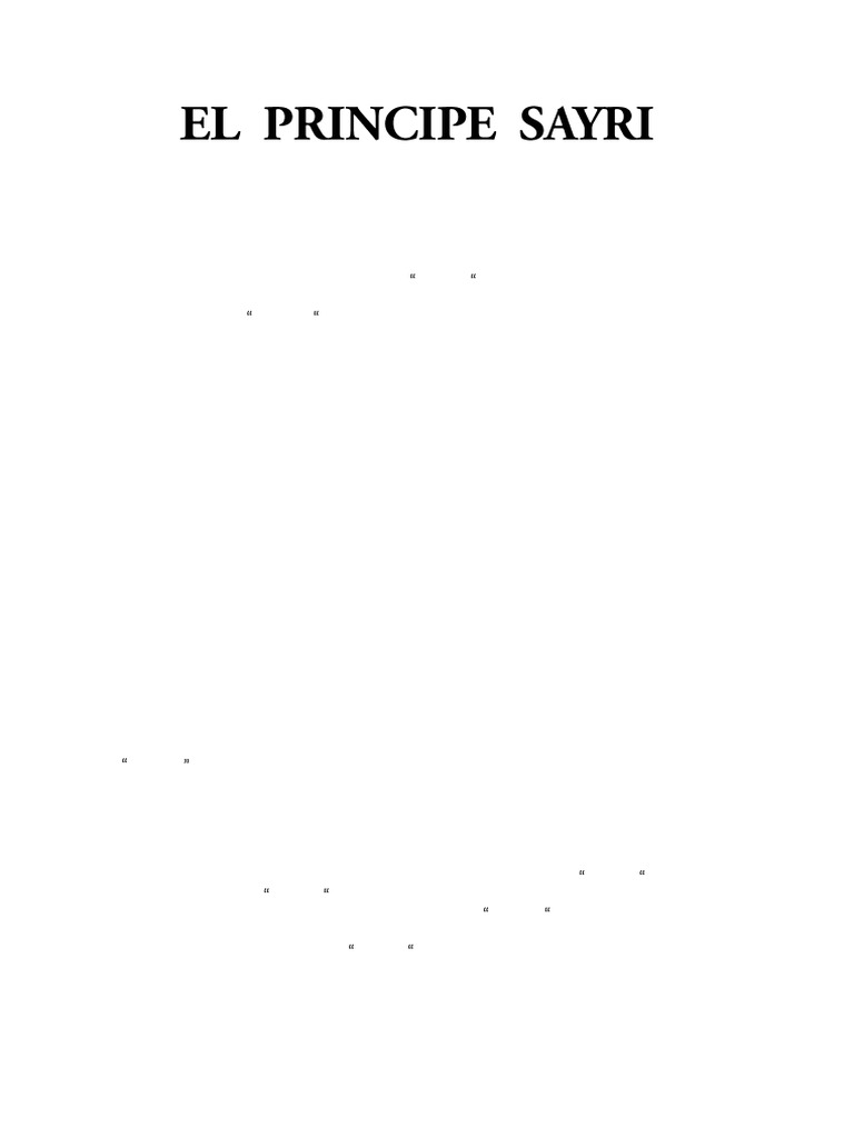 El Principe Sayri | PDF | Classics