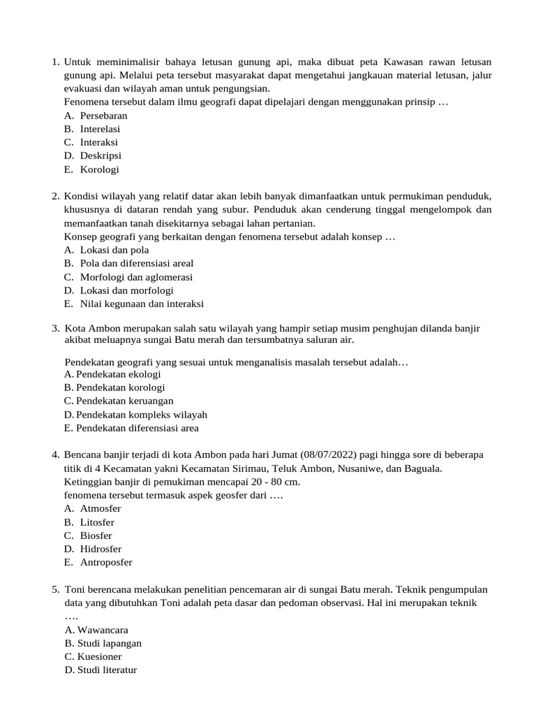 Soal Am Geo Paket | PDF