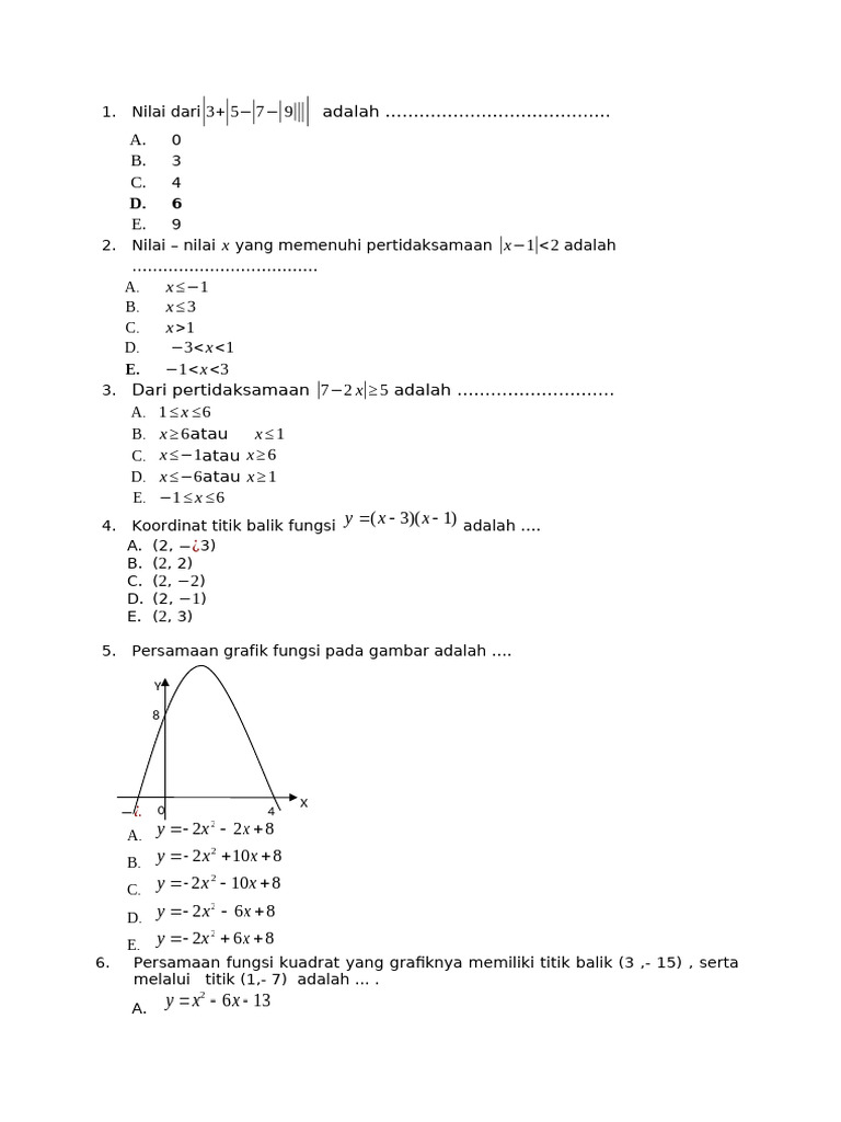 Soal Am Matematika Wajib Kelas Xii Ips | PDF