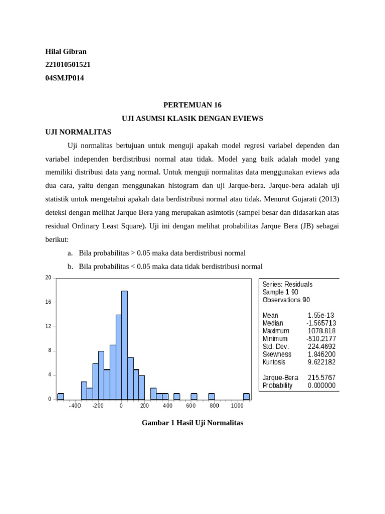 Materi Pertemuan 16 EVIEWS | PDF