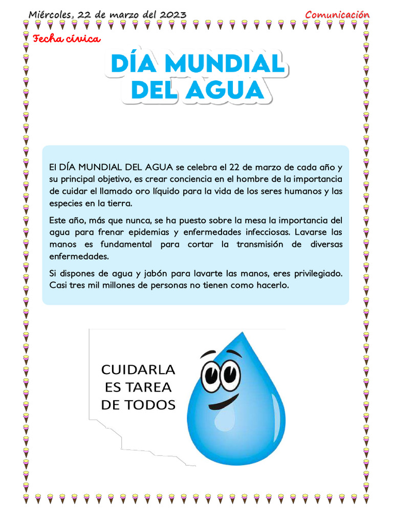 Día Mundial Del Agua - Fecha Civica | PDF