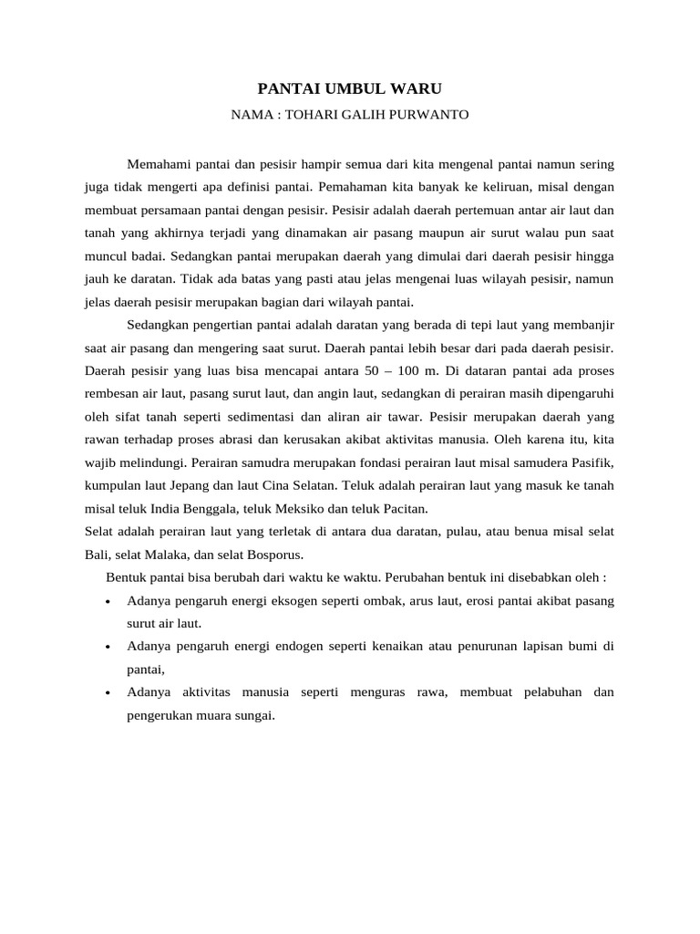 Pantai Umbul Waru | PDF