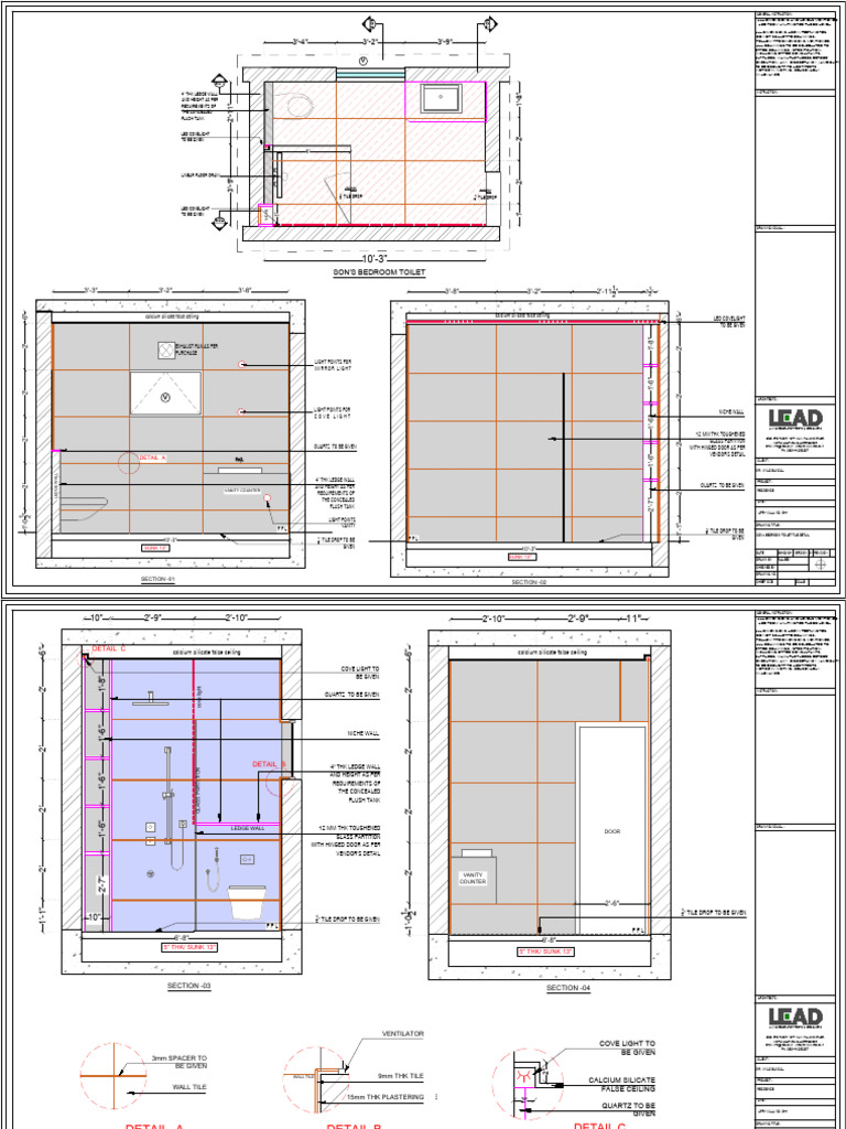 Sons Bedroom - Toilet Tile Layout | PDF