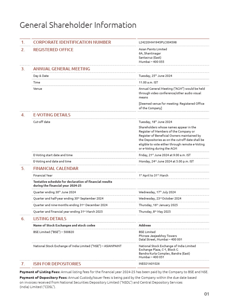 General Shareholder Information | PDF
