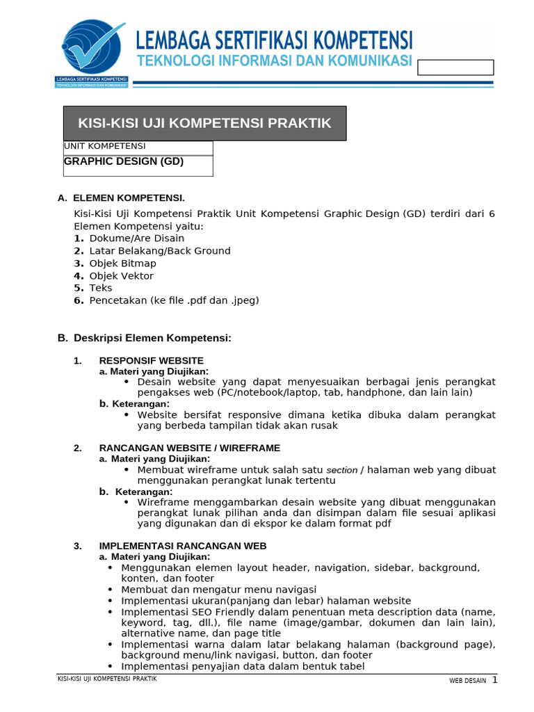 Kisi-Kisi Web Design | PDF